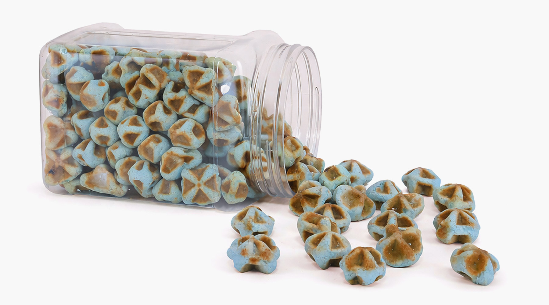 Smurf Waffle Bites - Tropical Belgian Snack with Spirulina & Lime ...